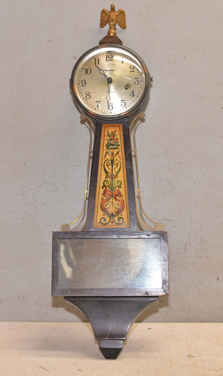 Antique Ingraham Banjo clock 8 day wall wind up eagle final collectible ...