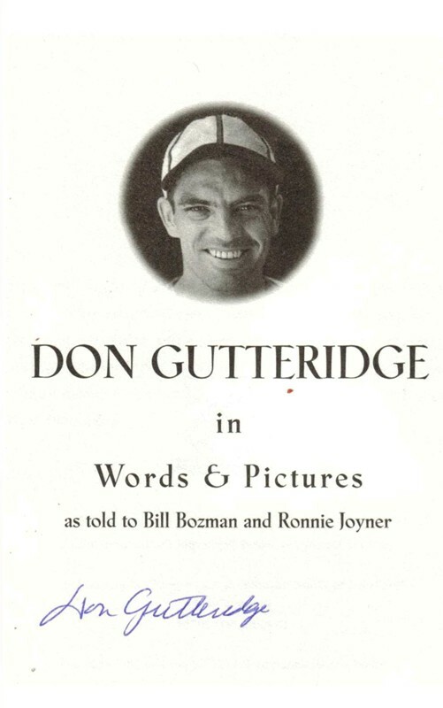 DON GUTTERIDGE (ST LOUIS BROWNS, CHICAGO WHITE SOX) 2002 BOOK**SIGNED ...