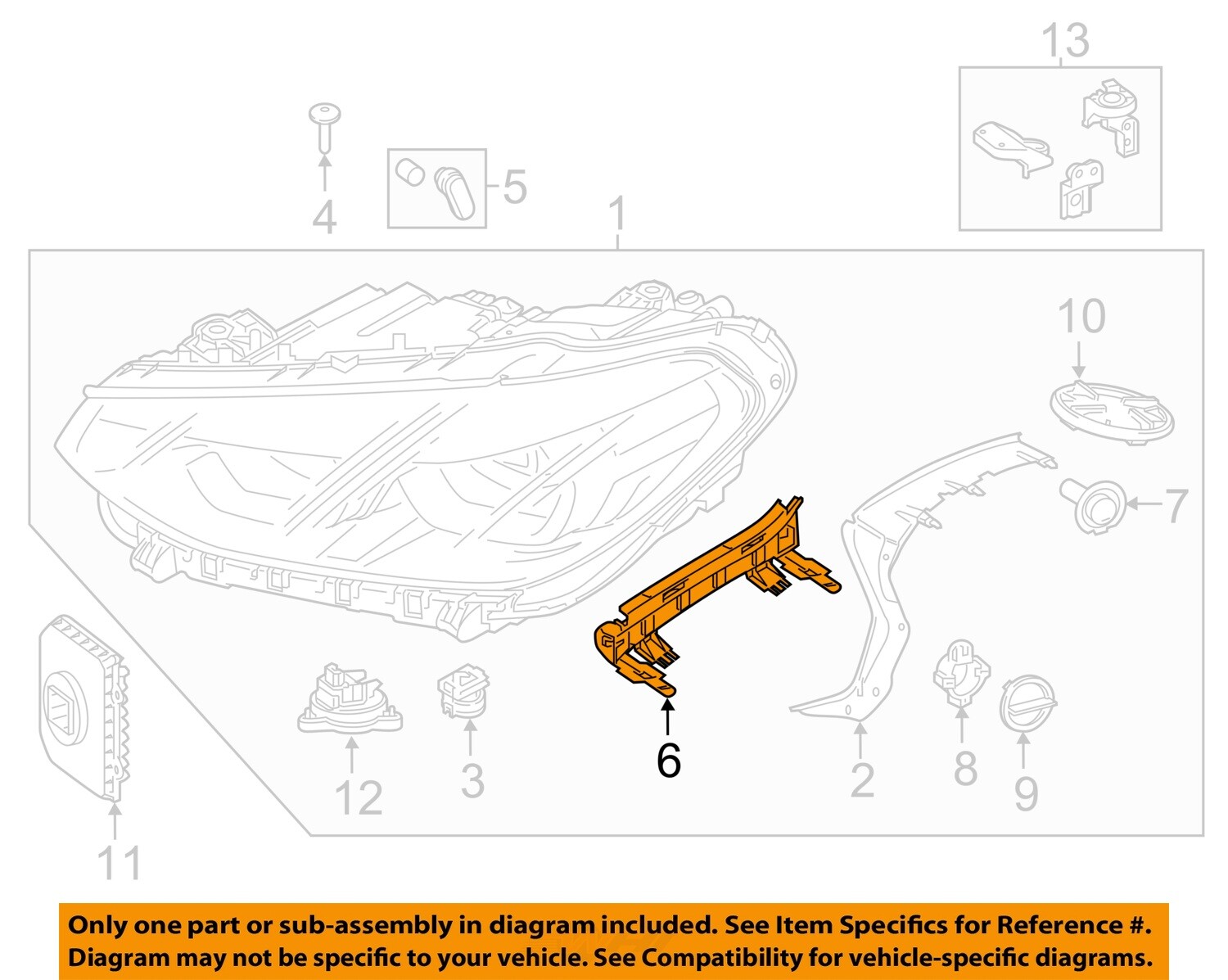 Genuine OEM Headlight Bracket for BMW 63117931710 for sale online | eBay