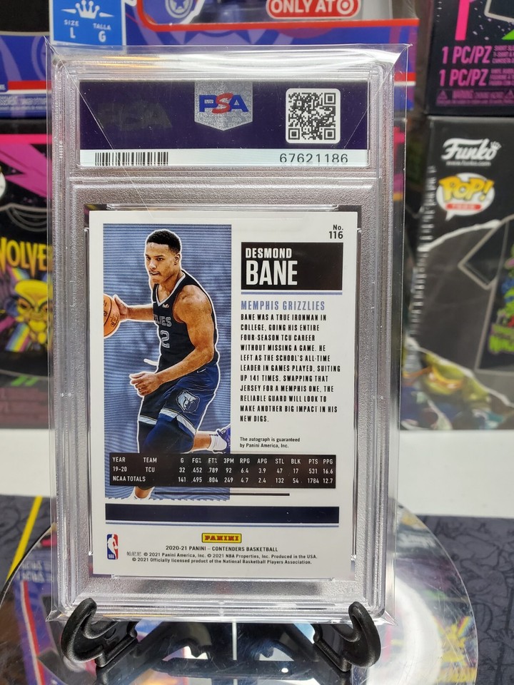 2020 Contenders Ticket Desmond Bane #116 Rookie Auto PSA 9/ PSA 10 NBA ...