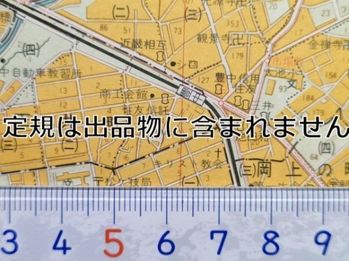mC27 Map 1971 Toyonaka City [Bus route stop name Shiro-Honmachi Daiei ...