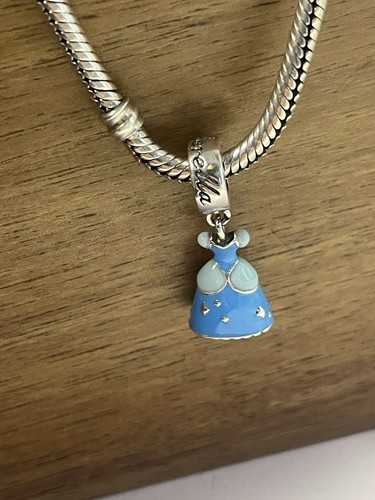 Pandora S925 Silver Charm, Disney Princess Cinderella Dress Dangle ...