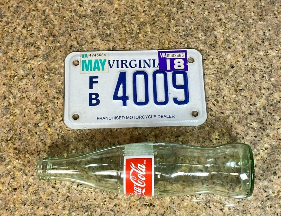 Virginia Motorcycle License Plate FB 4009 3yr EXPIRED Harley Franchised ...
