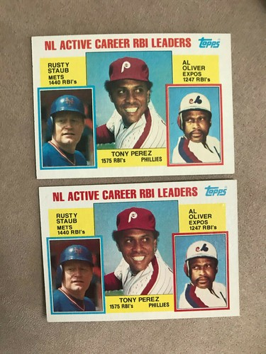 1984 Topps Baseball Card #704 RBI Leaders Tony Perez Al Oliver Rusty ...