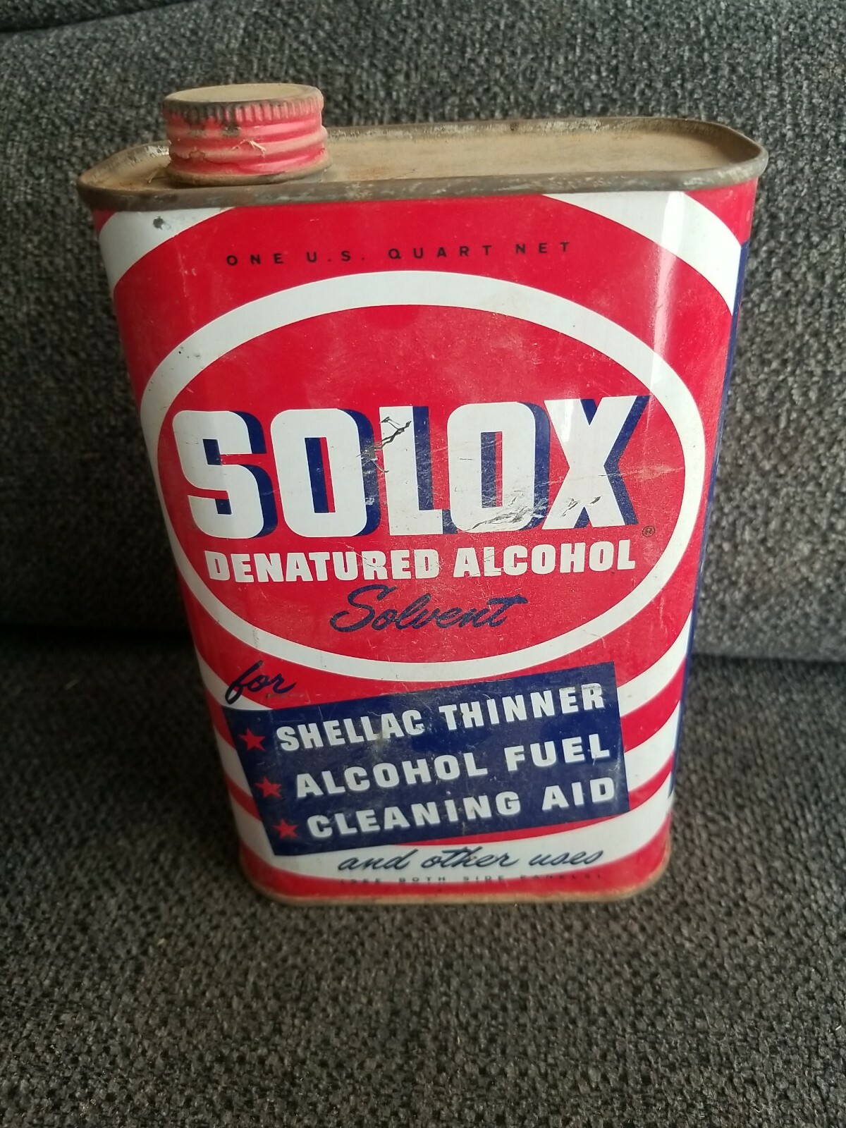 Vintage SOLOX Denatured Alcohol Solvent Can Tin 1 Quart 40-50% Full | eBay