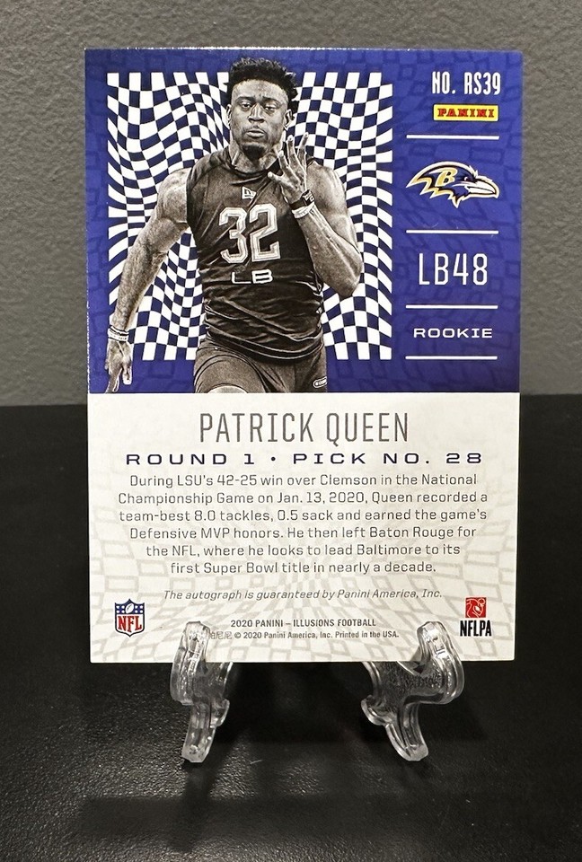 2020 Illusions PATRICK QUEEN Auto Rookie #/199 Signs RC🔥LSU Baltimore ...
