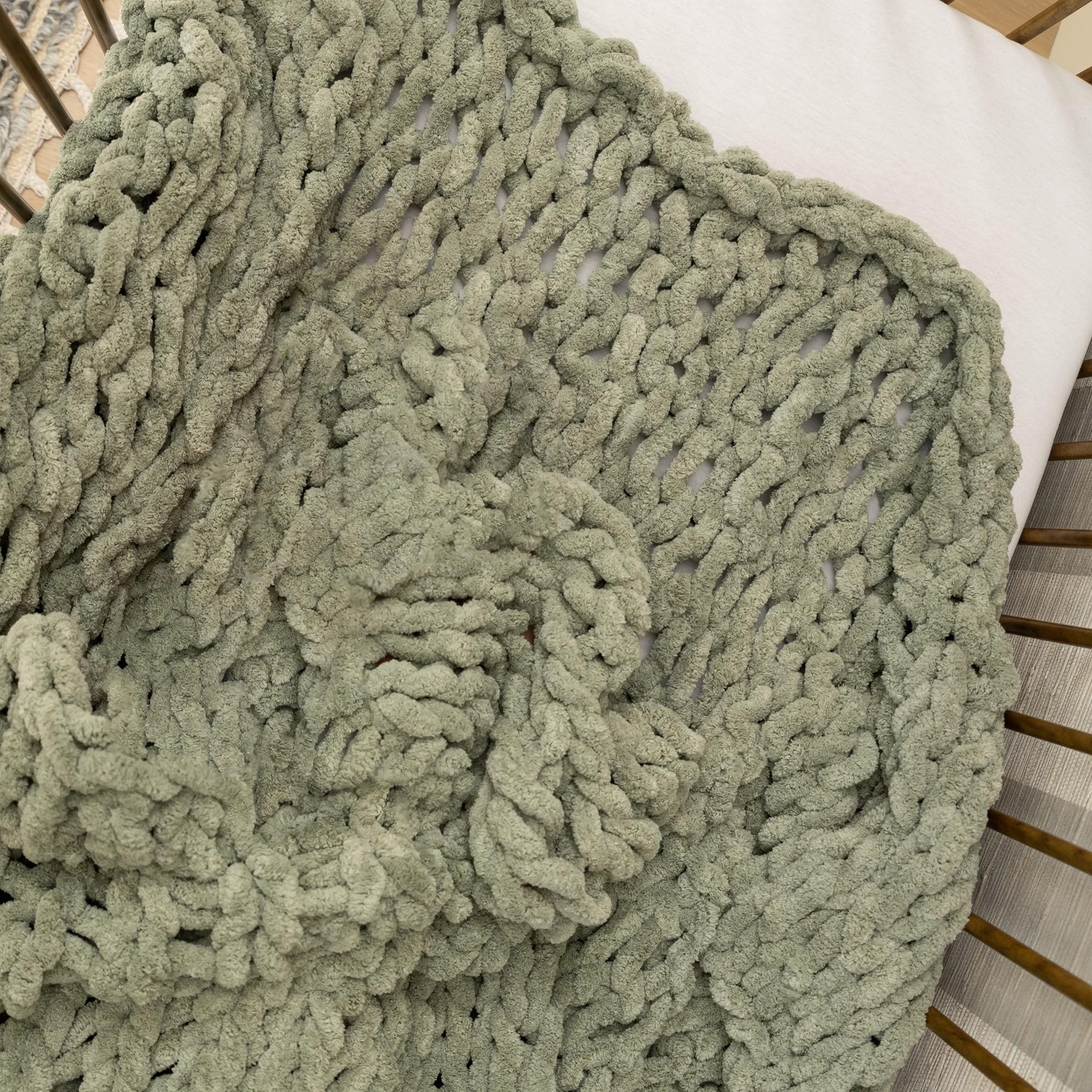 SAMIAH LUXE Chunky Knit Blanket Throw, Crib Chunky Blanket, Chunky Knit Throw... | eBay