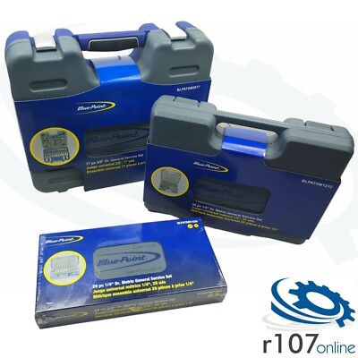 3 x Blue Point Socket Sets, 29pc 1/4", 77pc 3/8", 32pc 1/2" - As sold ...