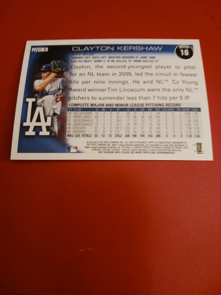 Clayton Kershaw Baseball Card | eBay
