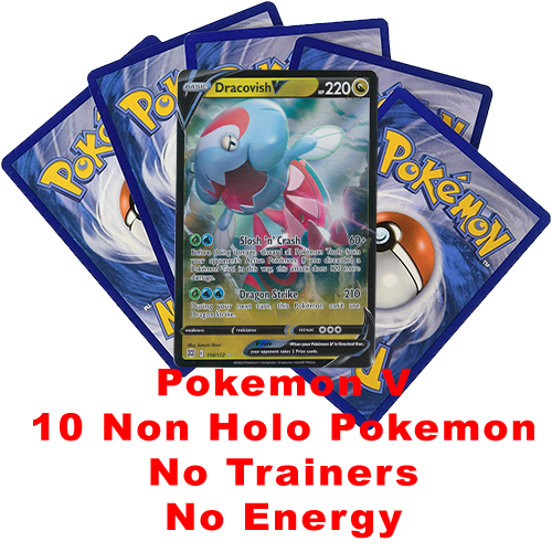 Pokemon TCG Ultra Rare Dracovish V - 114/172 & 10 Bonus Cards | eBay