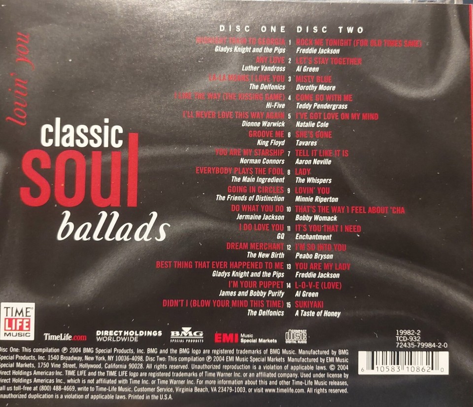 Classic Soul Ballads : Lovin' You 2 Disc Set - Audio CD | eBay