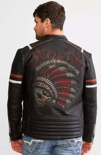 Affliction Men's Leather Jacket limited American Customs Dakota | eBay