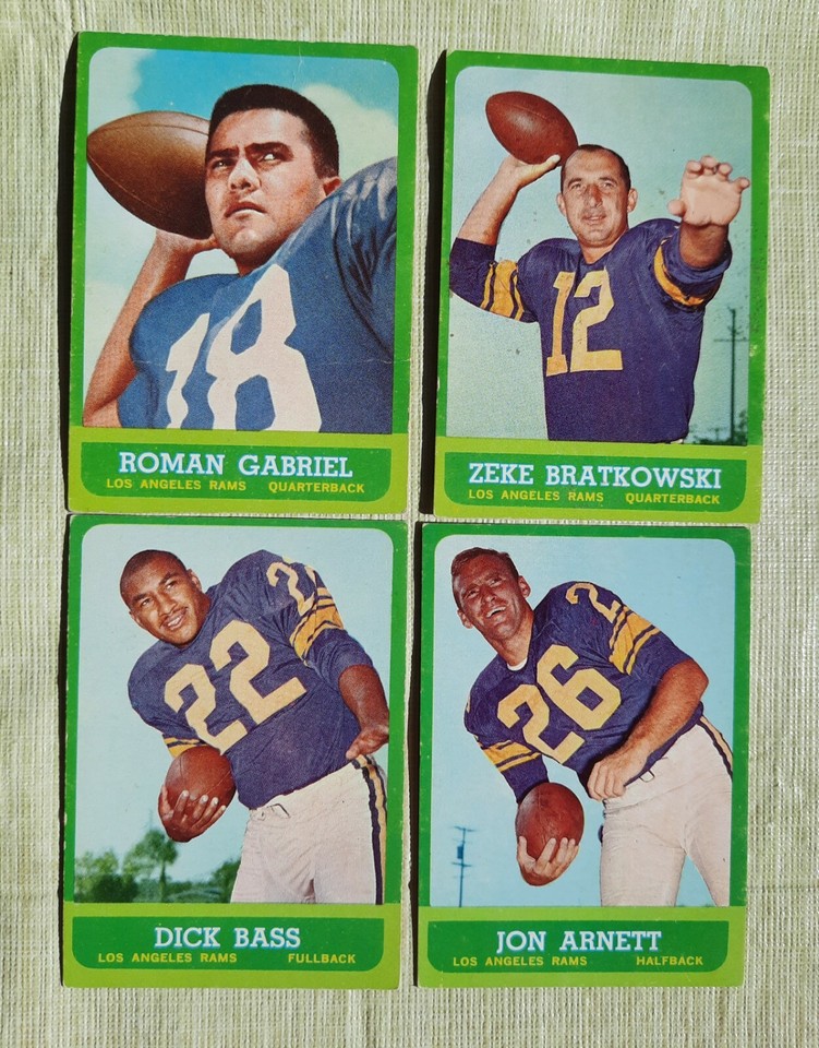 1963 Topps Football Los Angeles Rams team lot 11 cards Rookies McKeever ...