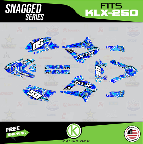 Graphics Kit for Kawasaki KLX250 (2008-2020) KLX 250 Snagged Series ...