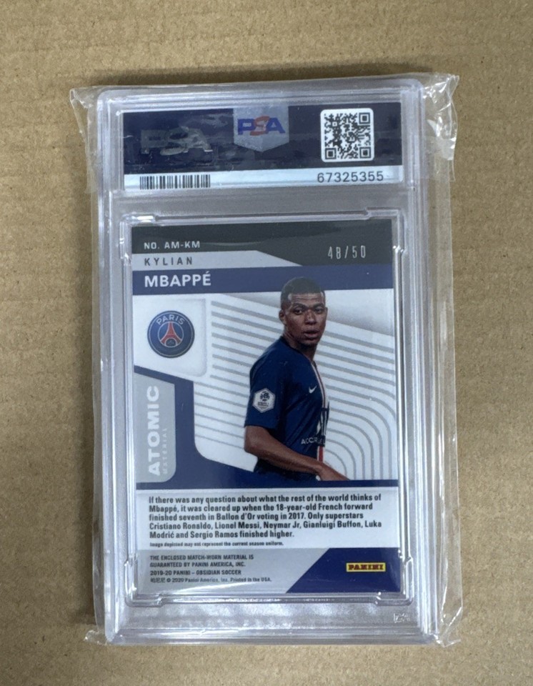 Panini 2019 Obsidian Kylian Mbappé Atomic Material Orange /50 Match ...
