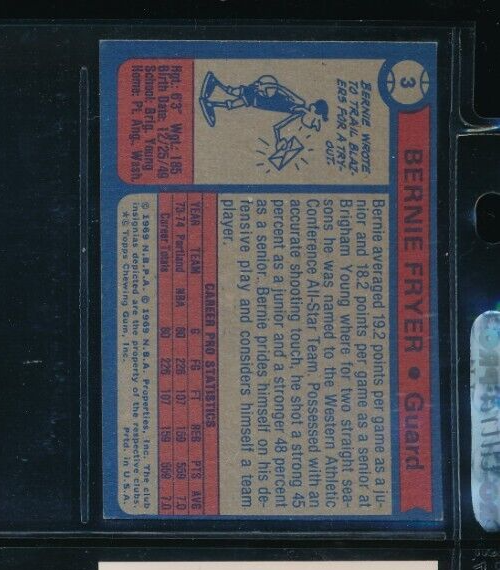1974 Topps #3 Bernie Fryer Portland Trail Blazers Signed Autograph (EW3 ...