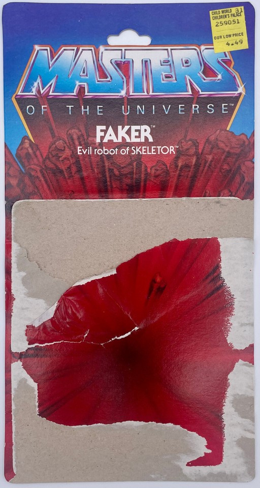 MOTU Faker 1983 Mattel 1st Run Vintage 100% Complete w 8-Back Cardback ...