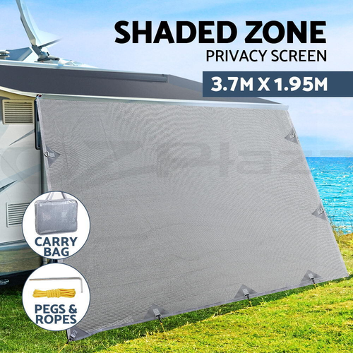 Caravan Privacy Screens Roll Out Awning 3.7X1.95M End Wall Side Sun ...