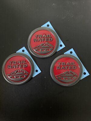 3X Jeep Wrangler Red/Brown Gladiator Emblem Trail Rated OEM Mopar | eBay