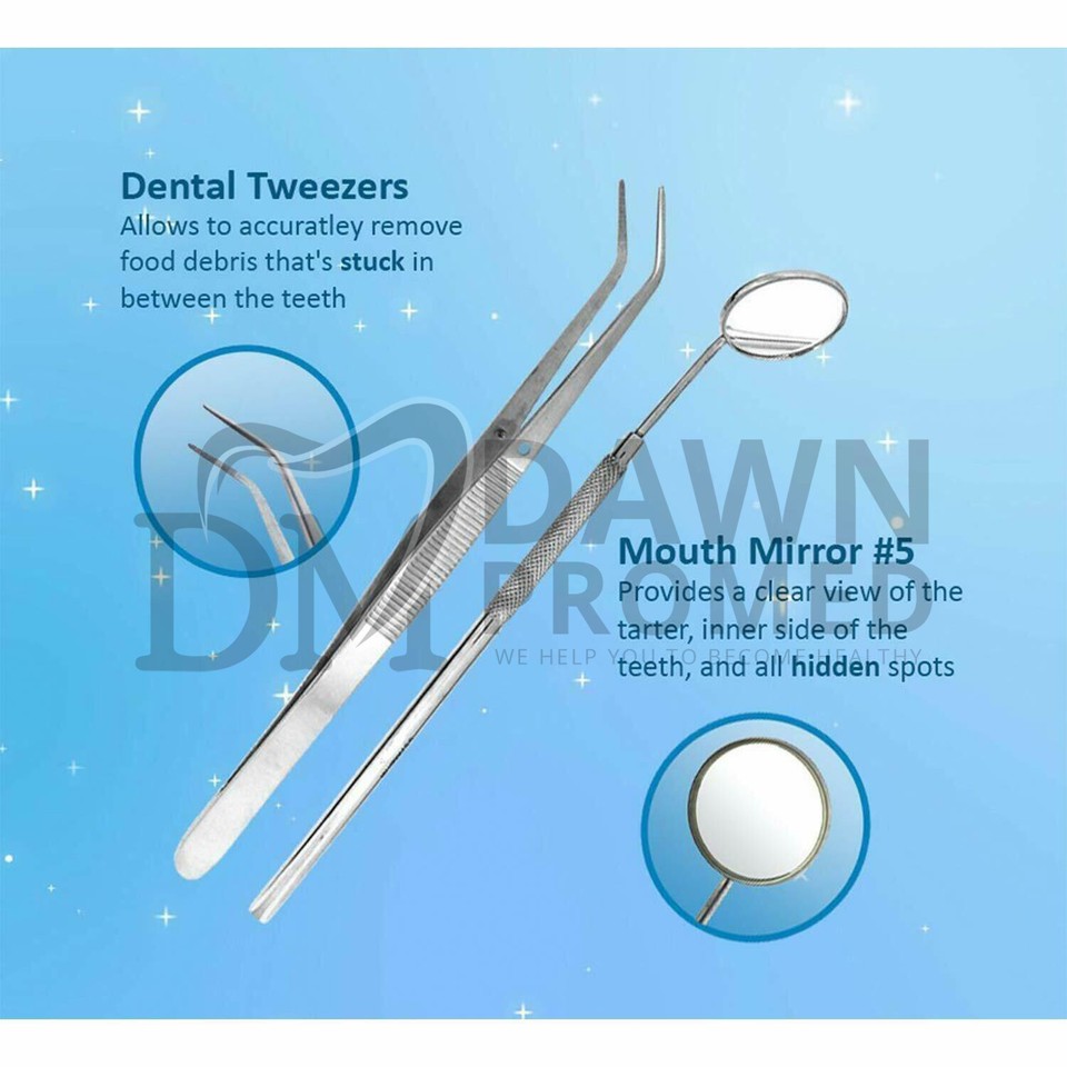 6 Pcs Dental Pick Hygiene Tool Set Tooth Scraper Plaque Tartar Remover ...
