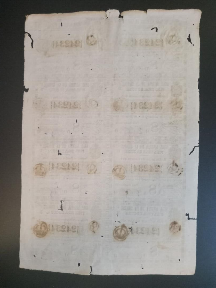 Col.Spain 1846 ORIGINAL +BEAUTIFUL UNCUT SHEET-Antique Lottery Tickets ...