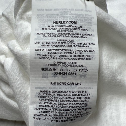 HURLEY Everyday Washed Everett Short Sleeve Logo T-Shirt Men’s SZ Small ...