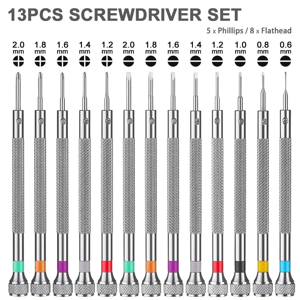 13 Pcs Jewelers Screwdrivers Set Micro Precision Watchmaker ...