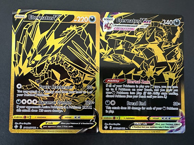 Eternatus V + VMAX SV121 SV122 GOLD SECRET RARE SET Pokémon TCG Shining ...
