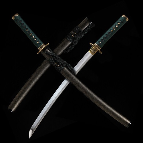 Razor Sharp T10 Steel Clay Tempered Japanese Samurai Wakizashi Sword ...