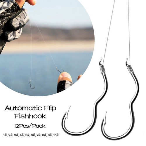 12Pcs/Pack High Carbon Steel Fishing Hook Sharp Barbed Fishing Tackle ...