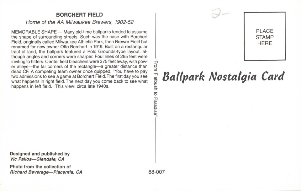 Postcard 1940's Borchert Field Home of AA Milwaukee Brewers Baseball | eBay