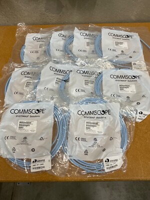 New Lot of 10 Commscope Patch Cable GS8E-LB-14ft 14ft Light Blue ...