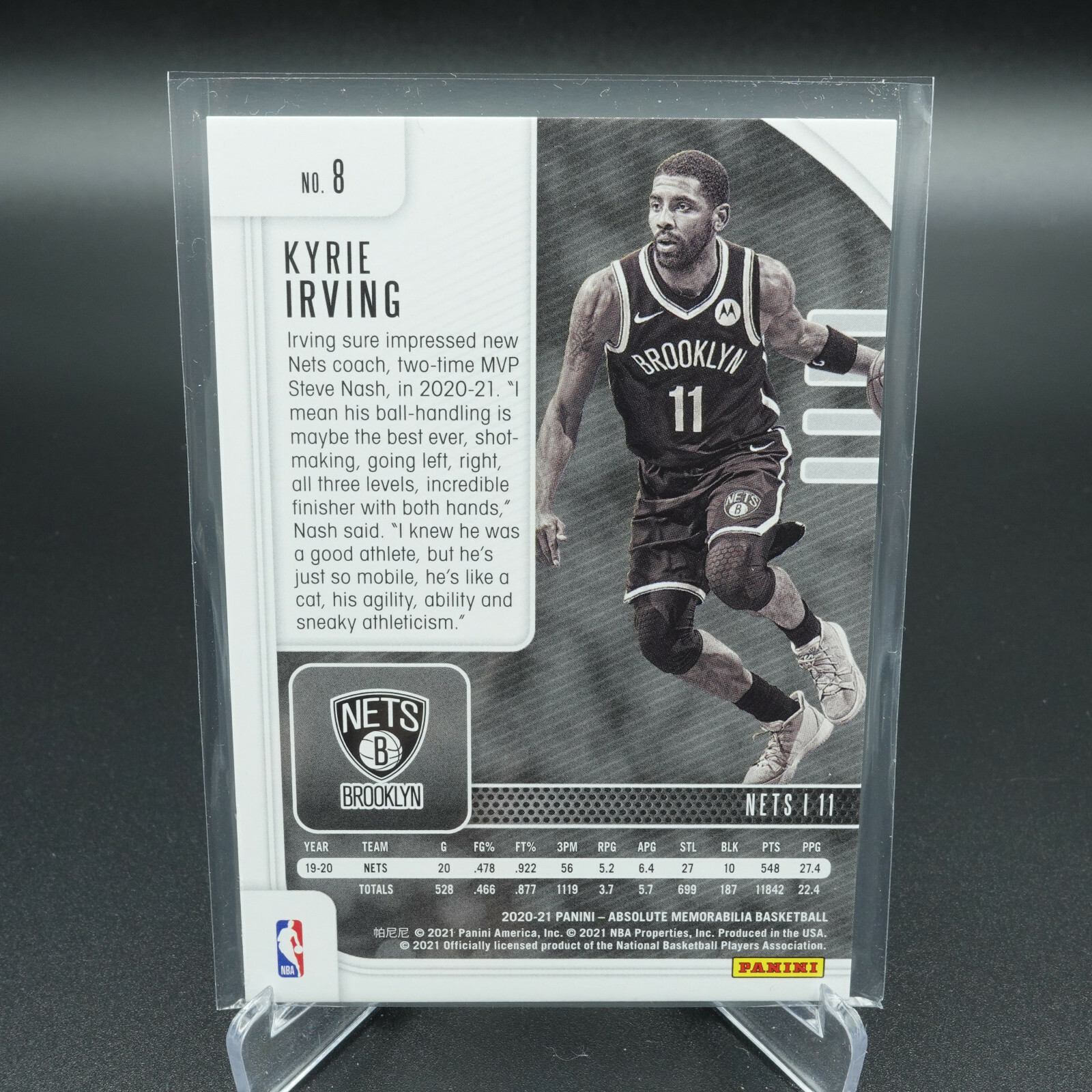2020-21 PANINI ABSOLUTE MEMORABILIA BASKETBALL KYRIE IRVING BLUE CARD ...