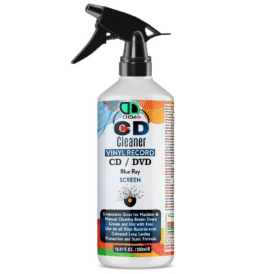 500ml PROFESSIONAL VINYL RECORD CLEANER CD DVD CLEANING RESTORATION ...