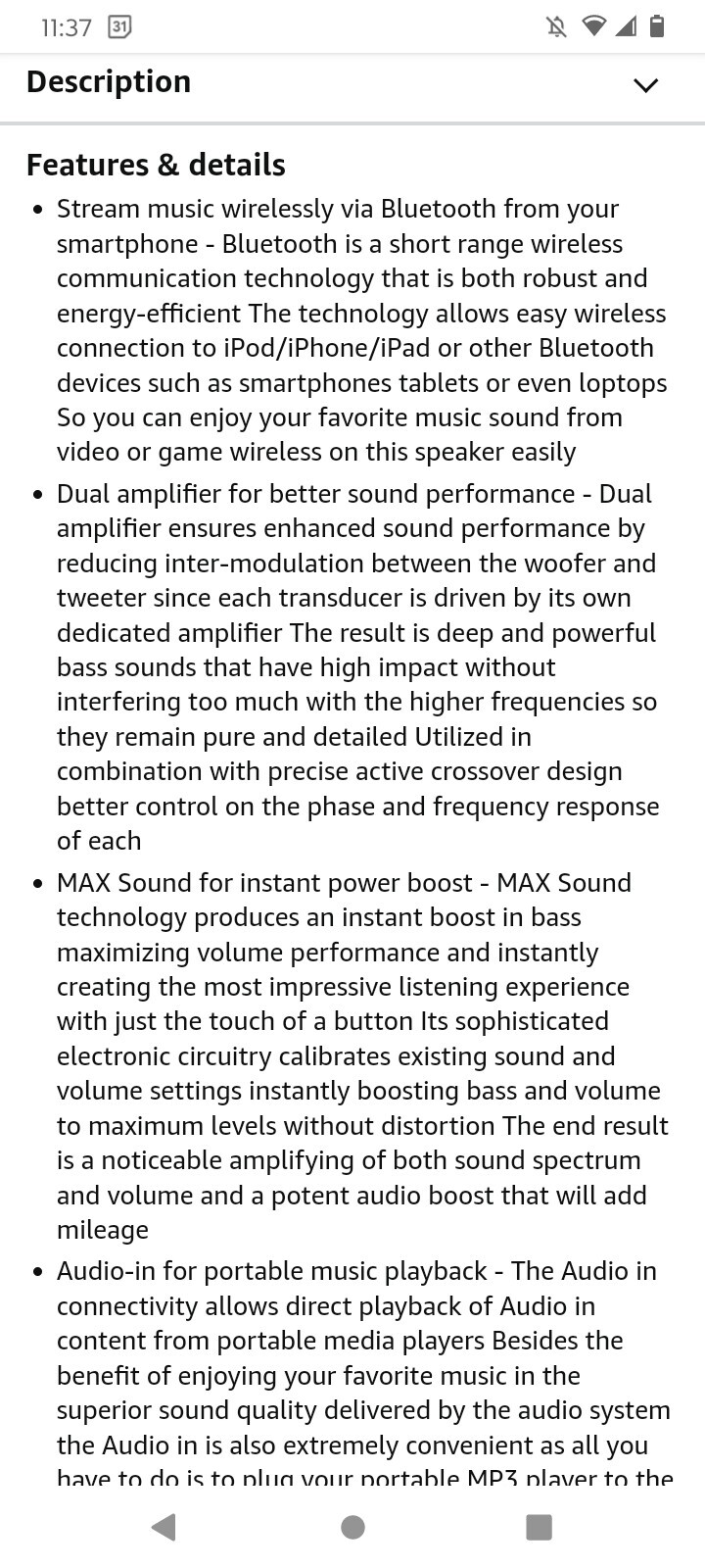 Philips FX10/37 Bluetooth Stereo System with CD Player - Black for sale ...