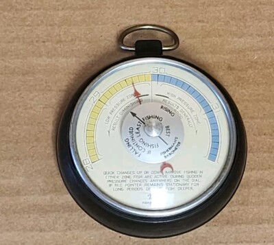vintage 1939 TAYLOR instrument co. FISHING GUIDE fisherman's BAROMETER ...