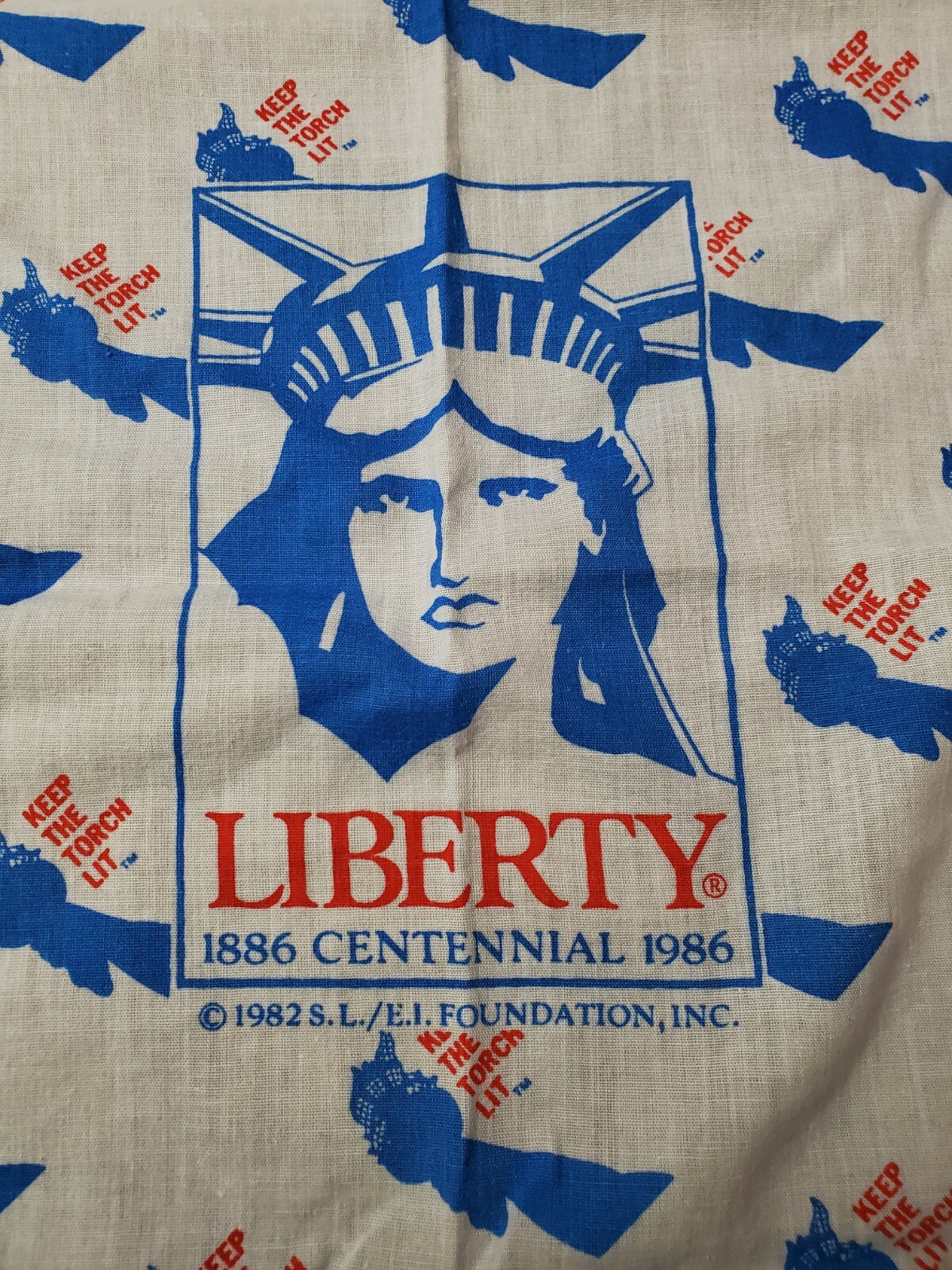 1982 Keep The Torch Lit Statue Of Liberty Bandana | eBay