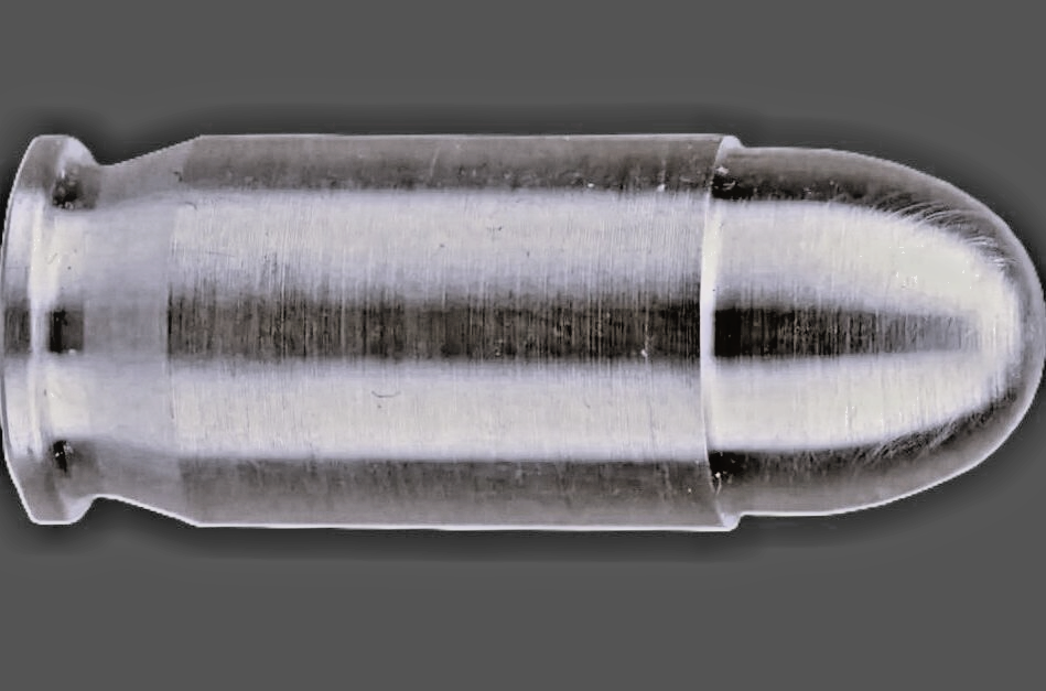 45 CALIBER SOLID SILVER BULLET 1 TROY OZ. SILVER BULLION 999 NWTM ROUND ...