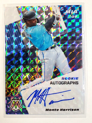 Monte Harrison 2021 Panini Mosaic Rookie Autograph #RAM-MH Auto Miami ...