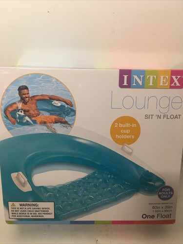 Intex Sit N Float Inflatable Lounge BLUE Adult Water Chair Swimming ...