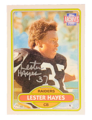 LA Oakland Raiders LESTER HAYES auto autograph signed 2001 TOPPS ...