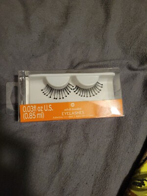 HALLOWEEN ADULT EYELASHES BEADED BLACK COSTUME ADHESIVE INCLUDED AGES ...