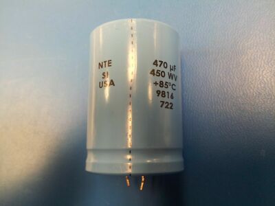 (1 PC) SI470M450 NTE CAPACITOR ALUMINUM ELECTROLYTIC 470 uF, 450 W SNAP ...