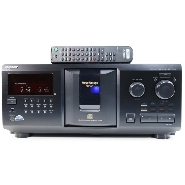 Sony CDP-CX355 300 Disc CD Player with remote,keyboard,cables and ...