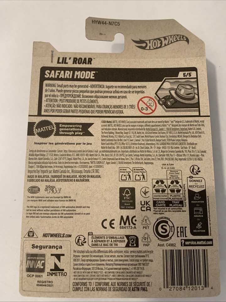 HOT WHEELS MAINLINE CASE K LIL 'ROAR SAFARI MODE MINI COOPER READYSTOCK ...