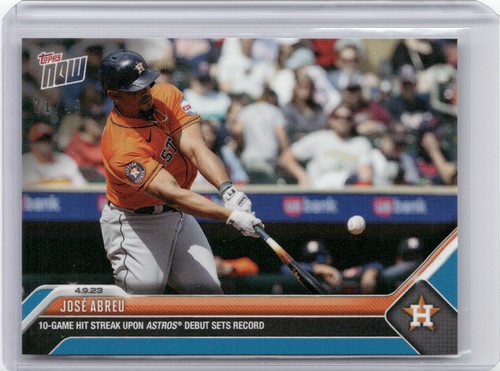 🟦 JOSE ABREU Astros Debut Hit Streak 2023 Topps Now #83 BLUE Parallel ...