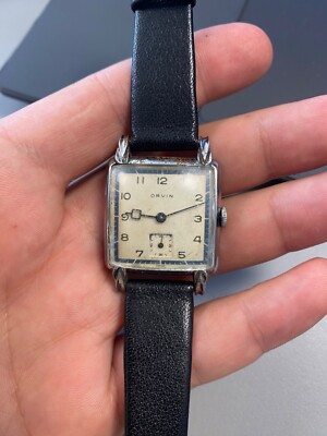 ORVIN Art Deco 1940's Cal P190 7 Jewels Vintage Mechanical Men Swiss ...