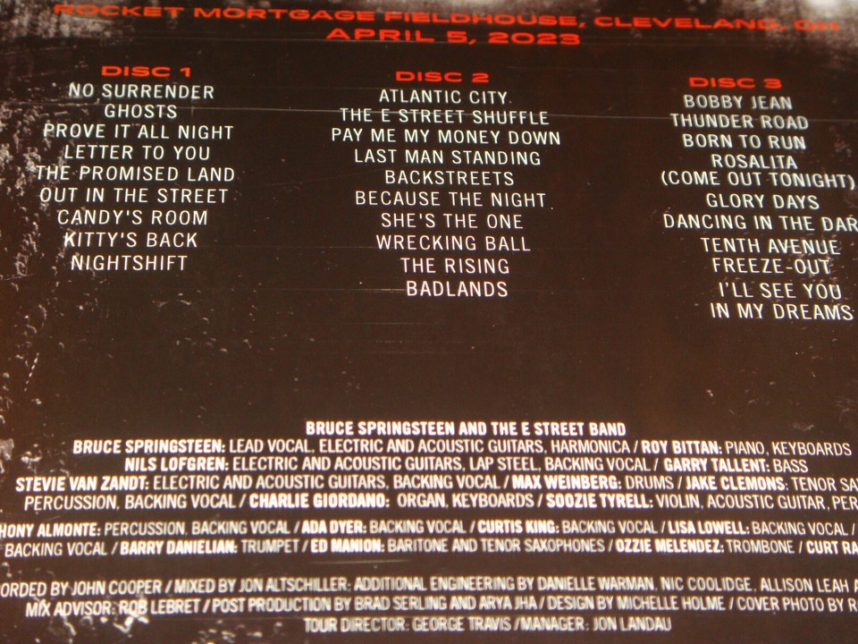 Bruce Springsteen LIVE 4/5/2023 CLEVELAND 3CD Official Issue New ...