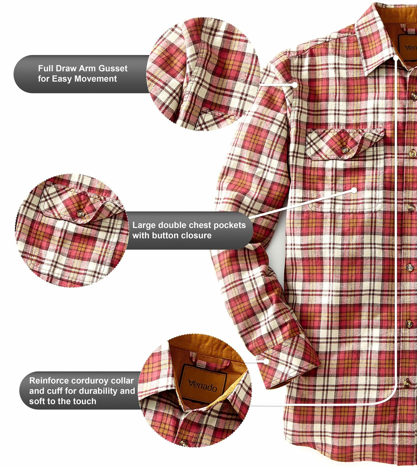 Venado Full Draw Flannel Shirt for Men | eBay