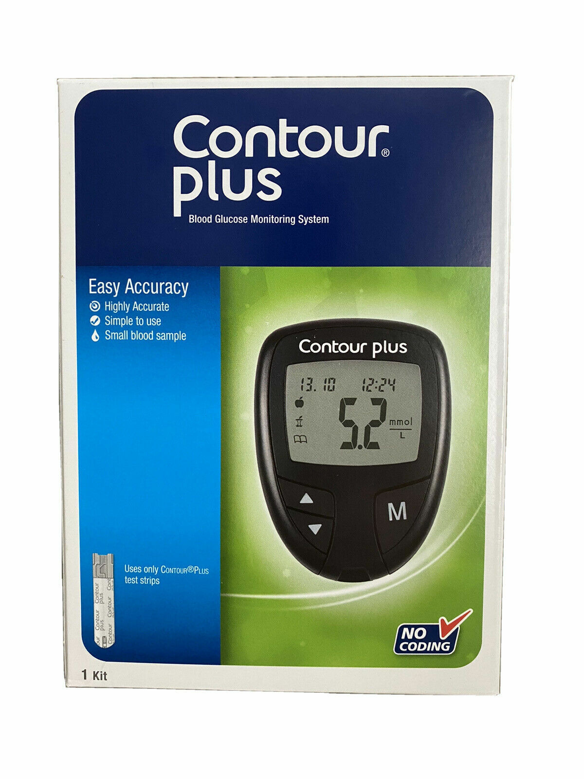 Contour Plus Blue Blood Glucose Monitoring System X 2 for sale online ...